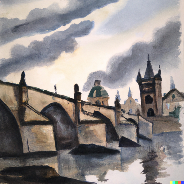 Prague Charles Bridge Water Color Painting | Prague Holiday, Travel ...