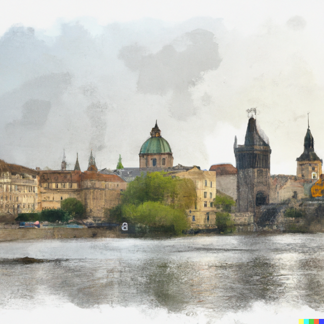 Prague Charles Bridge Water Color Painting | Prague Holiday, Travel ...